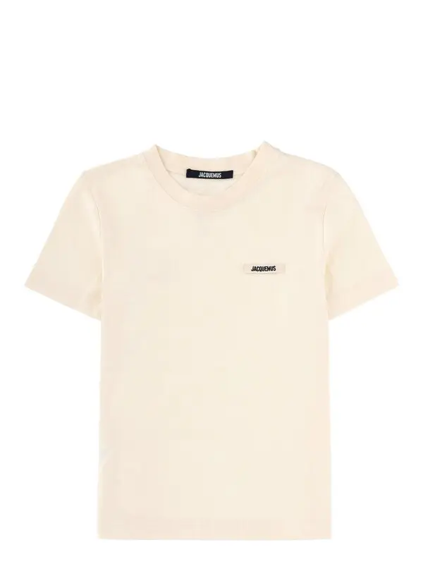 Jacquemus Grosgrain Short Sleeve T-shirt - Beige