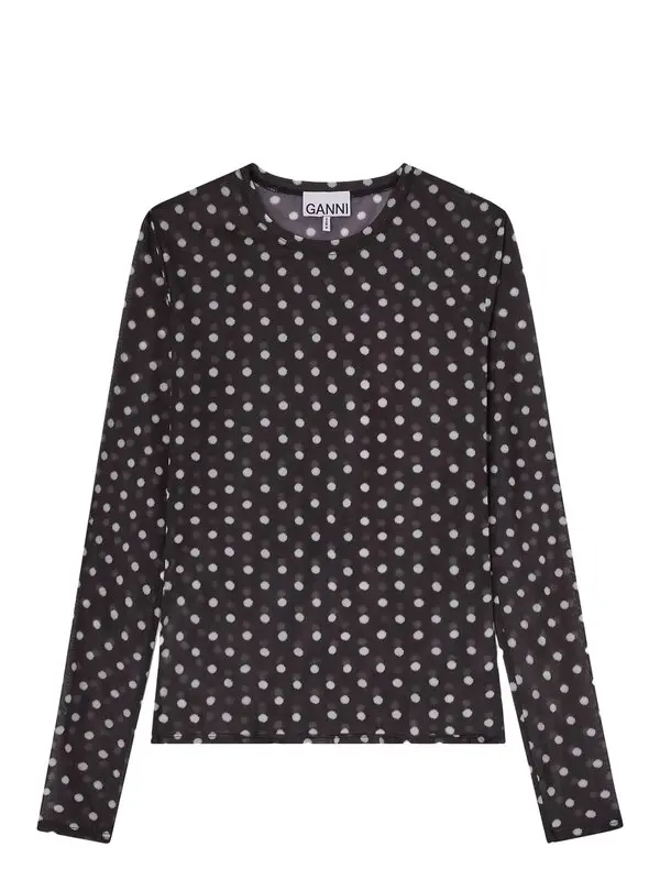 GANNI Long-sleeved Top - Black