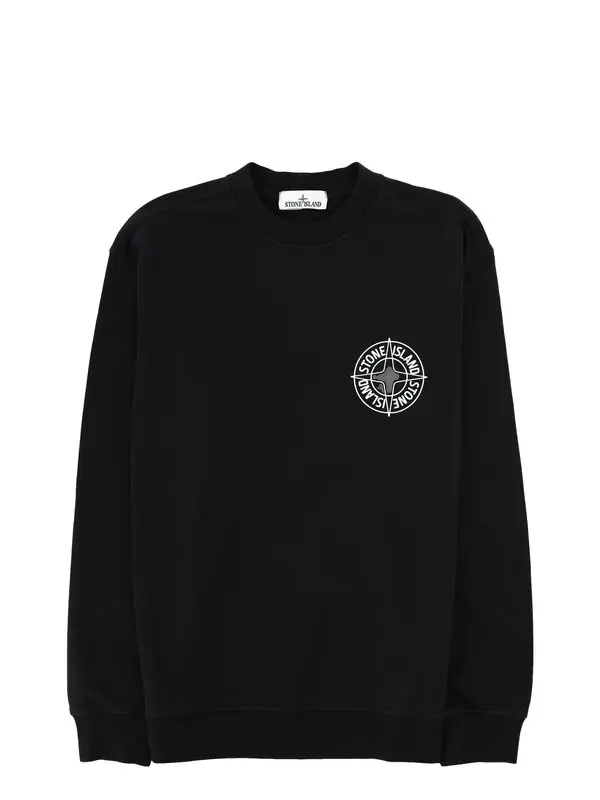 Stone Island Sweatshirt With Logo - Black