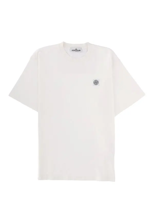 Stone Island T-shirt With Logo Patch - White