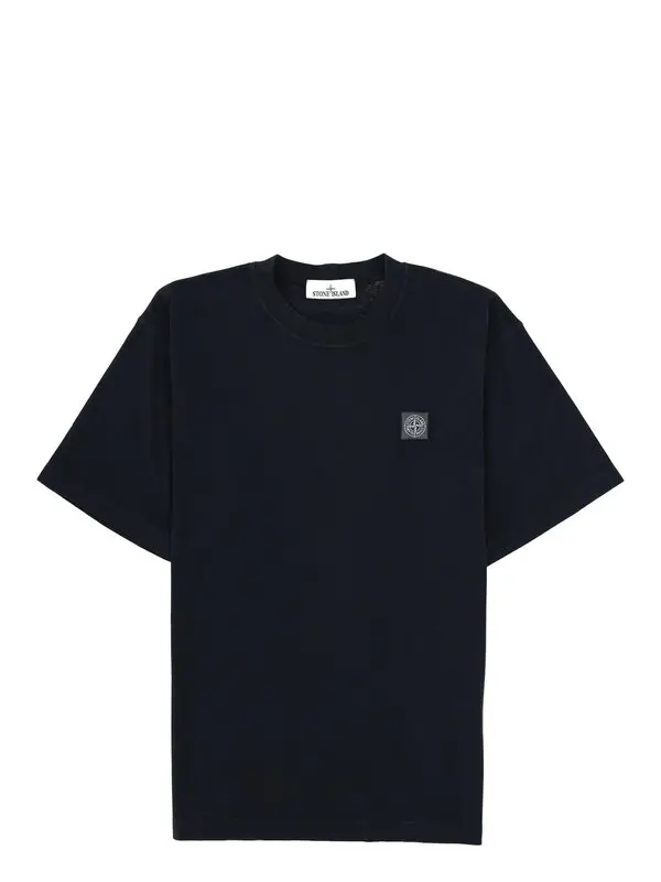 Stone Island T-shirt With Logo Patch - Blue