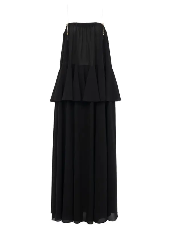Chloé Silk Georgette Long Dress - Black