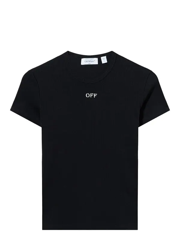 Off-White Basic T-shirt With Logo - Black