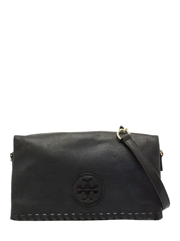 Tory Burch Fold-over Leather Crossbody Bag - Black