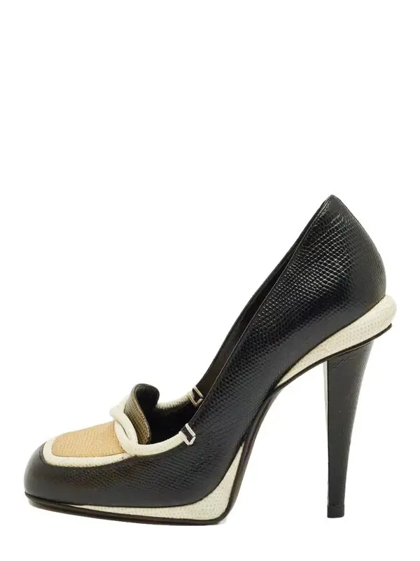 Fendi Lizard-embossed Pumps - Black
