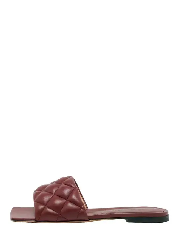 Bottega Veneta Intrecciato Leather Lido Slides - Red