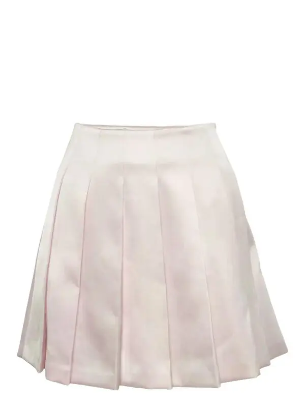SELF-PORTRAIT Satin Pleated Mini Skirt - Pink