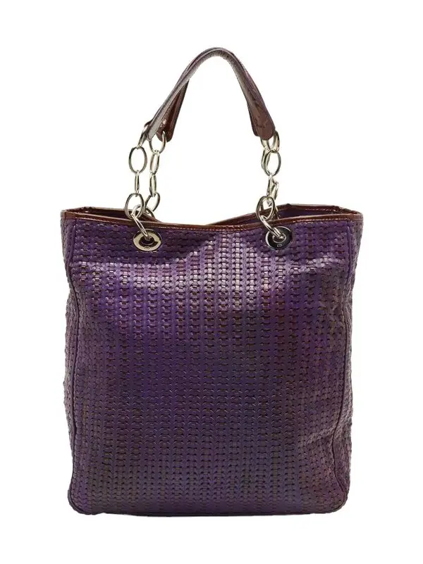 Dior Large Soft Lady Leather Tote Bag - Purple