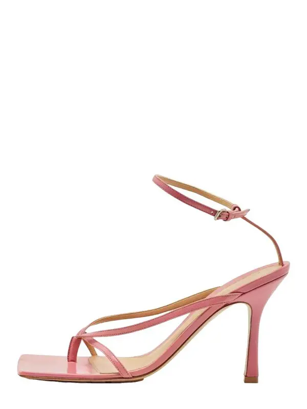 Bottega Veneta Square-toe Leather Sandals - Pink
