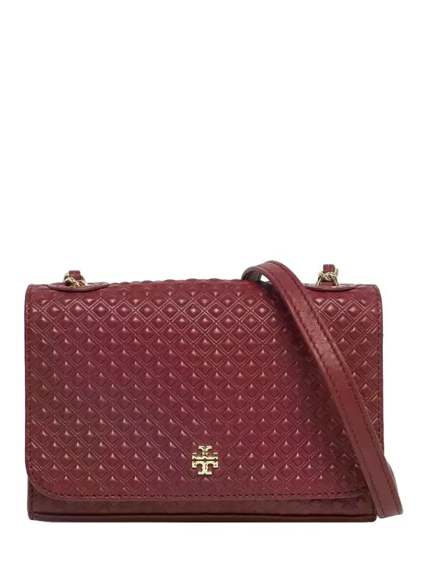 Tory Burch Embossed Leather Shoulder Bag - Red