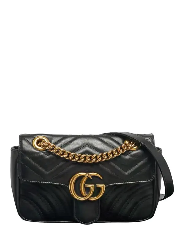 Gucci Marmont Quilting Leather Shoulder Bag - Black