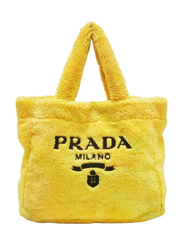 Prada Terry Logo Tote Bag - Yellow