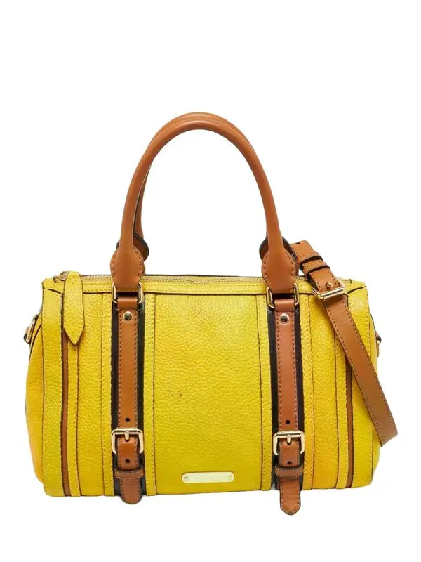 Burberry Alchester Textured Leather Tote Bag - Yellow