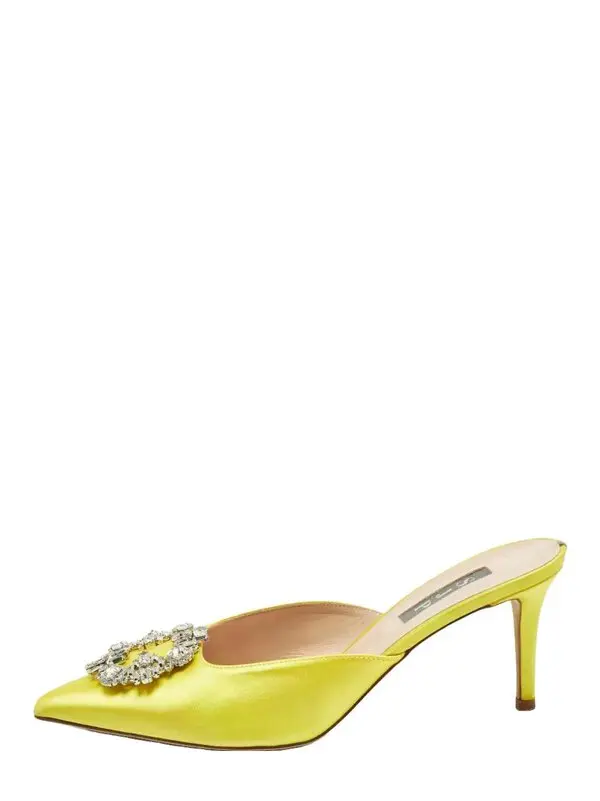 Sjp By Sarah Jessica Parker Satin Heeled Mules - Yellow
