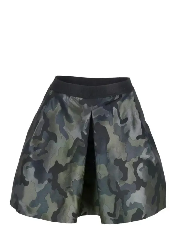 Pinko Pleated Camouflage Mini Skirt - Grey