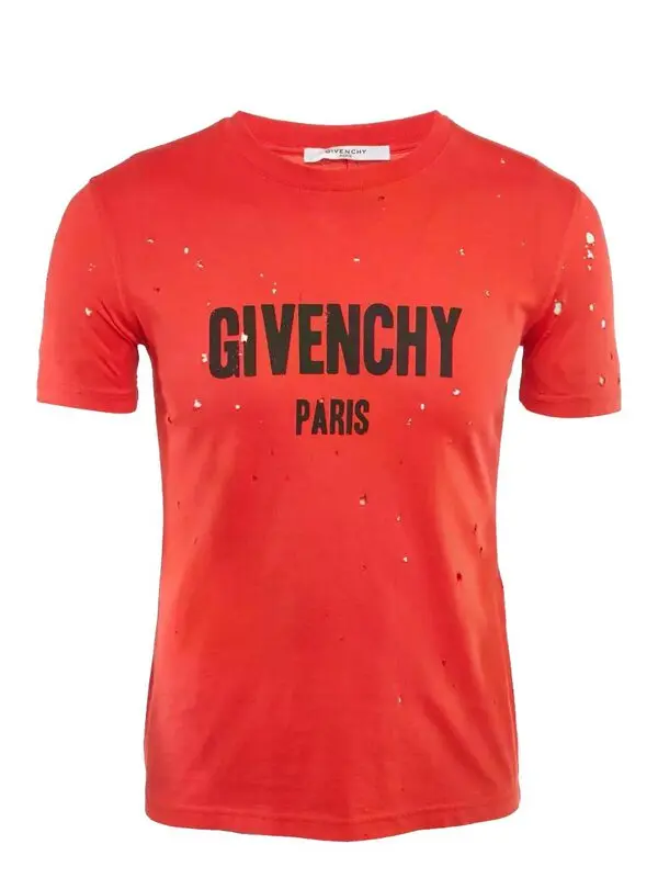 Givenchy Cotton Distressed Top - Red