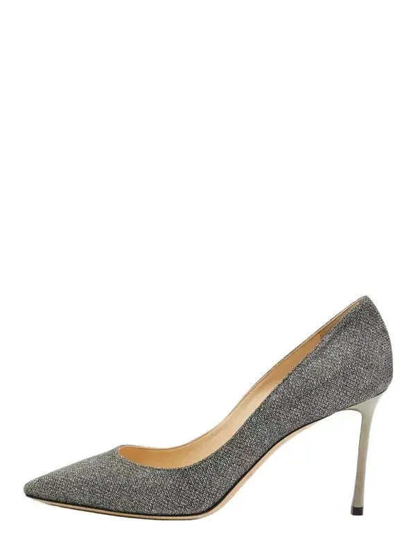 JIMMY CHOO Coarse Glitter Pointed Pumps - Grey