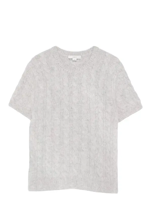 Vince Cable-knit T-shirt - Grey