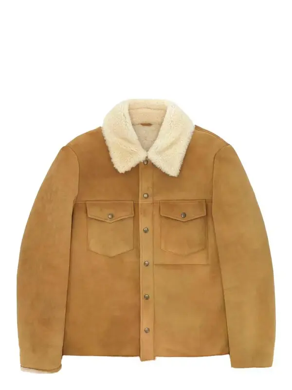 FORTELA Quarter Patch-pocket Shearling Jacket - Brown
