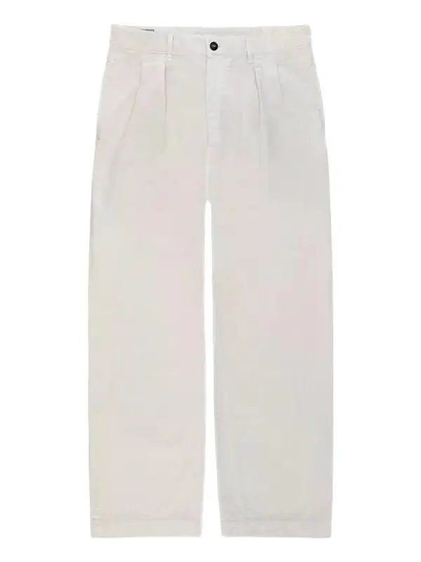 FORTELA Front-pleated Trousers - White