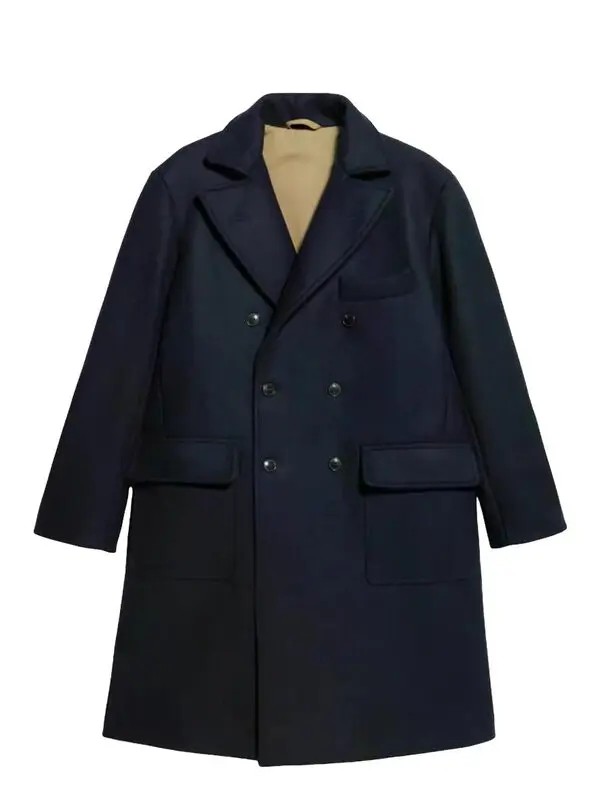 FORTELA Serwilliam Double-breasted Flap-pocket Coat - Blue