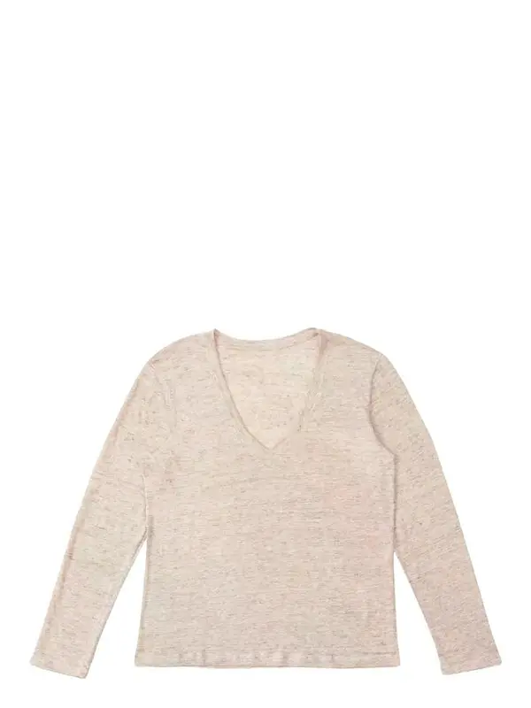 FORTELA Cara Long-sleeve V-neck T-shirt - Neutrals