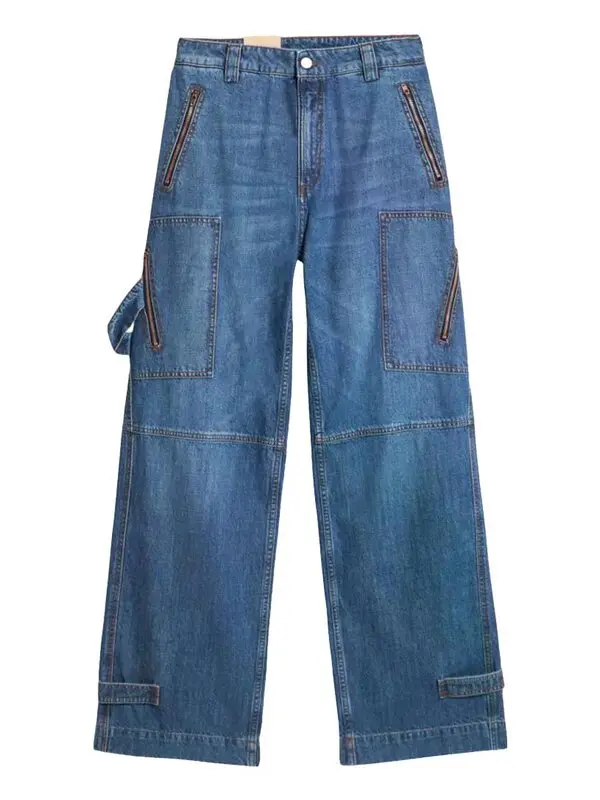 FORTELA Juniaj Wide-leg Cargo Jeans - Blue