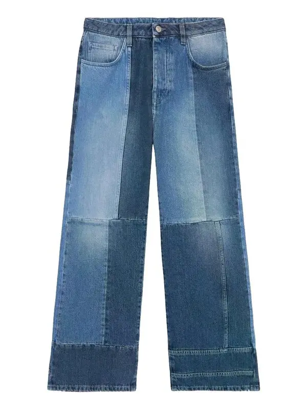 FORTELA Patchwork Flared Jeans - Blue
