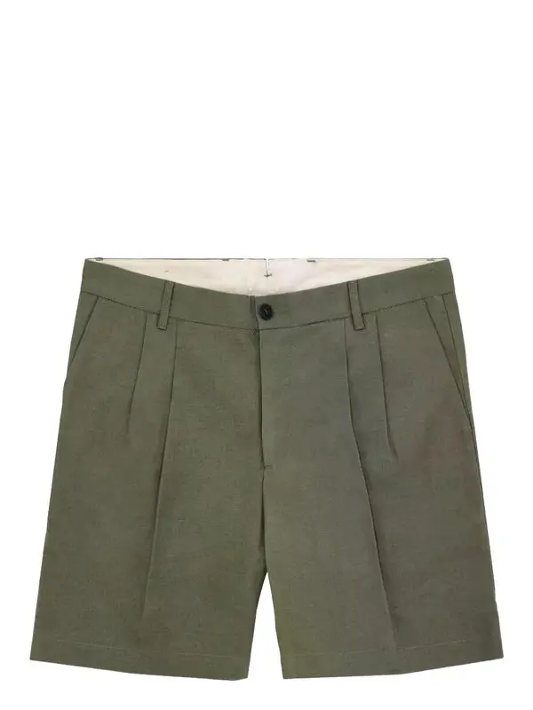 FORTELA Pleated Bermuda Shorts - Green