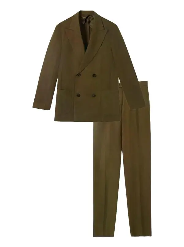 FORTELA Marcello Double-breasted Patch-pocket Suit - Green