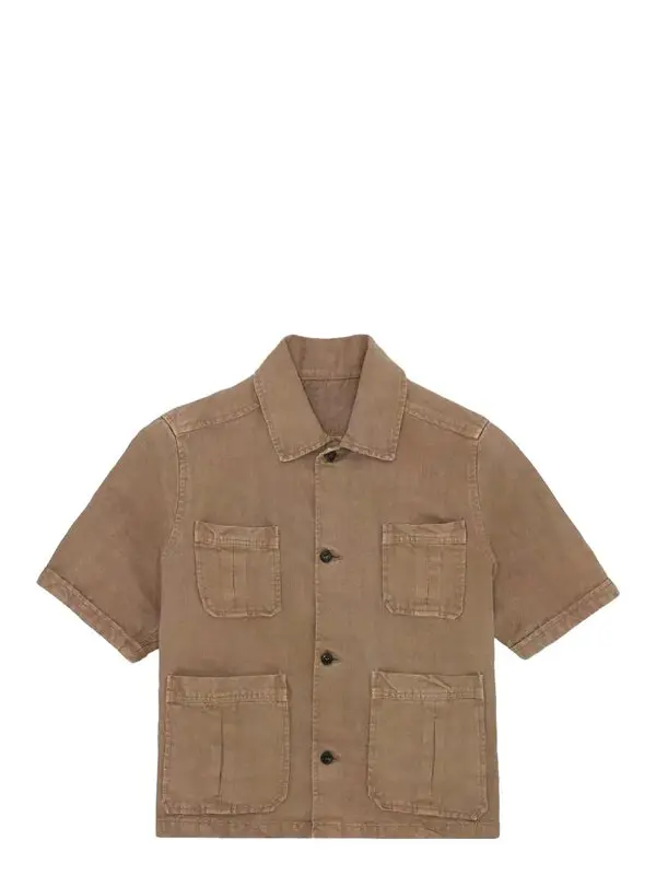 FORTELA Bohem Pocket Short-sleeve Shirt - Brown