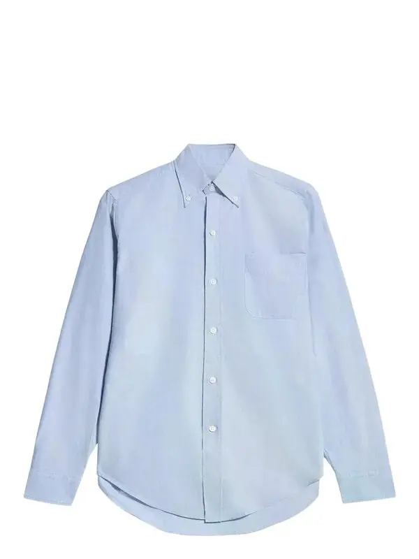 FORTELA Button-down-collar Chest-pocket Shirt - Blue