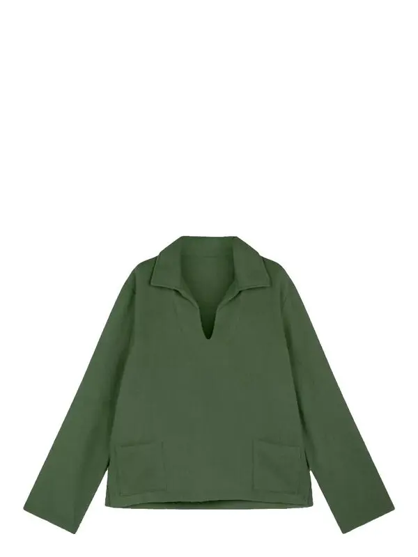 FORTELA Franco2 Patch-pocket V-neck Sweater - Green