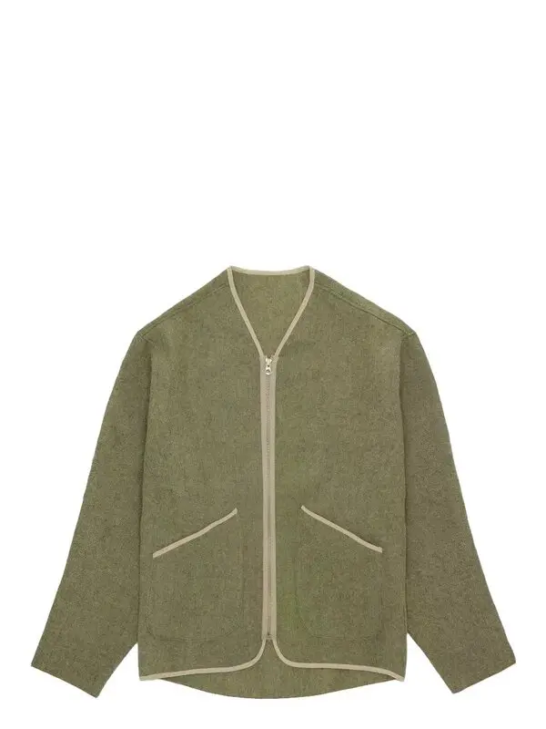 FORTELA Contrast-trim Wool Jacket - Green