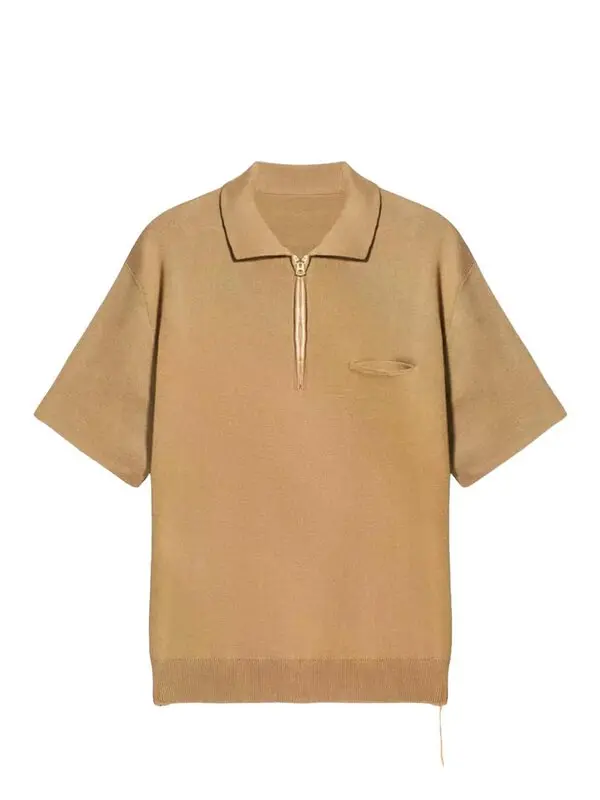 FORTELA Laight Zip Front-pocket Polo Shirt - Neutrals