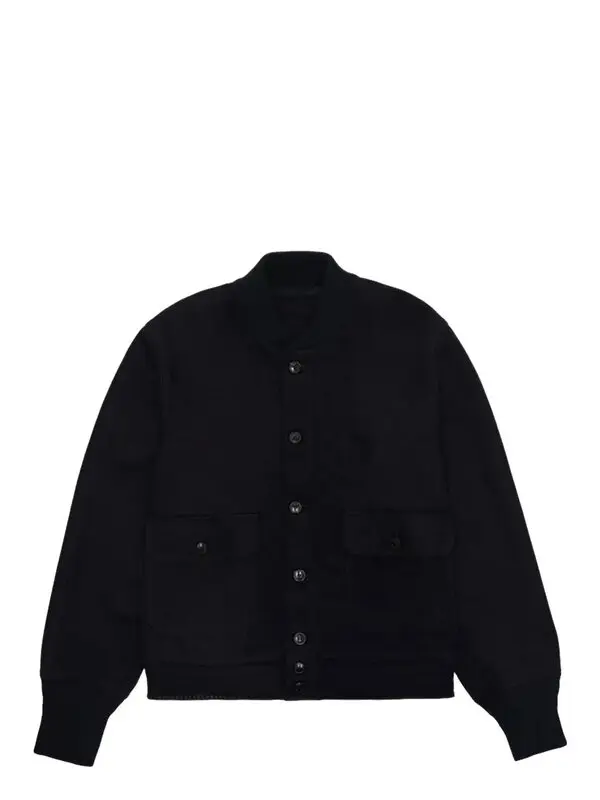 FORTELA Cruiser Buttoned Bomber Jacket - Black