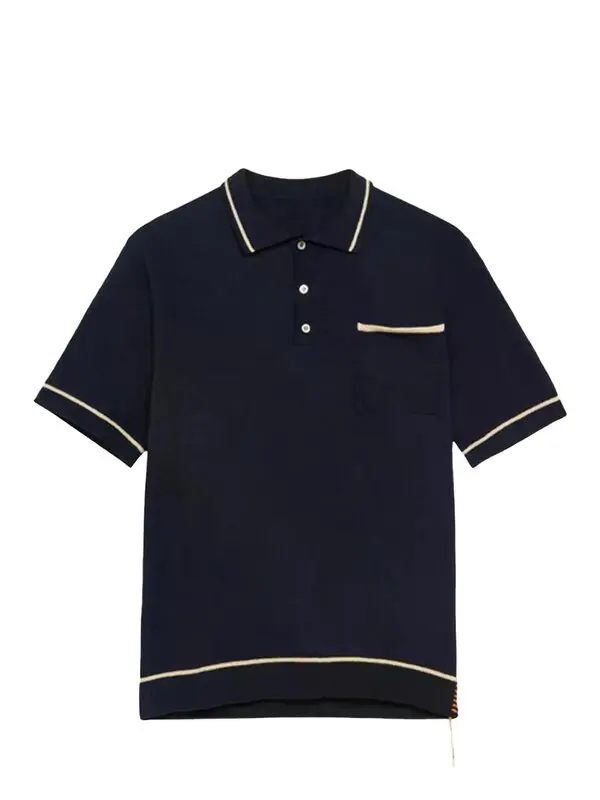 FORTELA Herrison Contrast-collar Cotton Polo Shirt - Blue