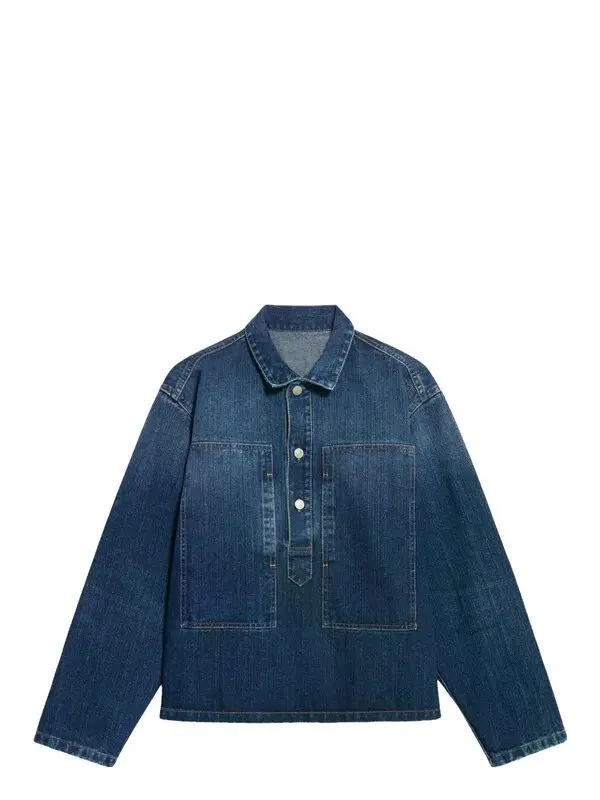 FORTELA Fuego Square-pocket Button Overshirt - Blue