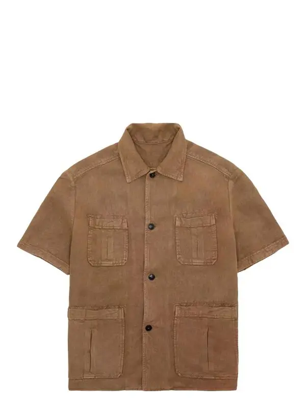 FORTELA Bohem Pocket Short-sleeve Shirt - Brown