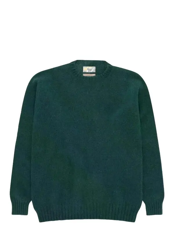 FORTELA Shetland Crewneck Wool Sweater - Green