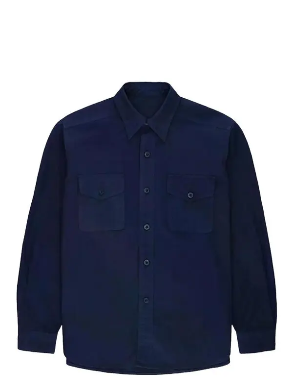 FORTELA Button-fastening Cotton Shirt - Blue