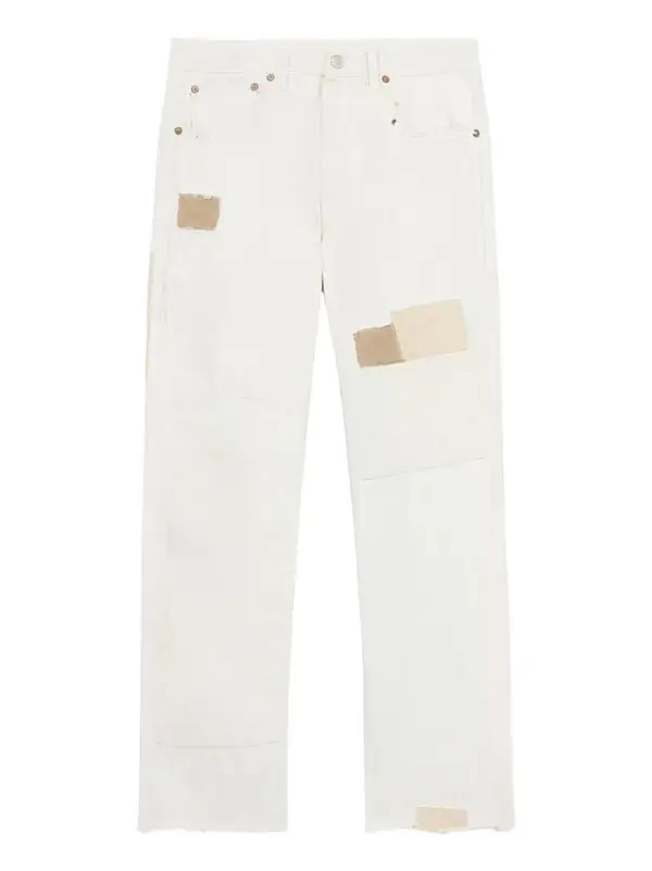 FORTELA 965 John Patchwork Frayed Jeans - Neutrals
