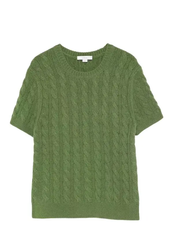 Vince Cable-knit Short-sleeve T-shirt - Green