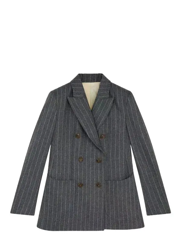 FORTELA Pinstripe Double-breasted Jacket - Grey