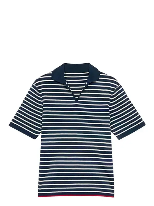 FORTELA Andyb Striped Short-sleeve Polo Shirt - Blue