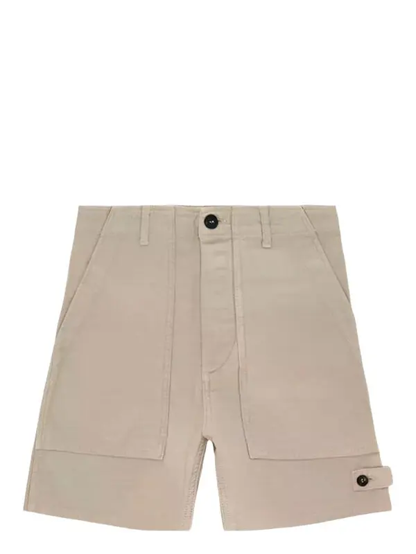 FORTELA Button-fastening Patch-pocket Shorts - Green