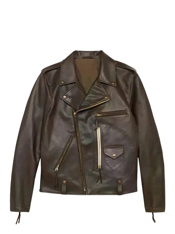 FORTELA Asymmetrical-zip Leather Jacket - Brown