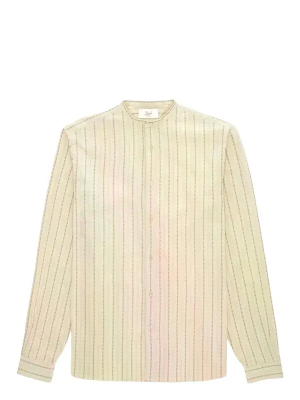 FORTELA Prequel Stand-up Collar Striped Shirt - Neutrals
