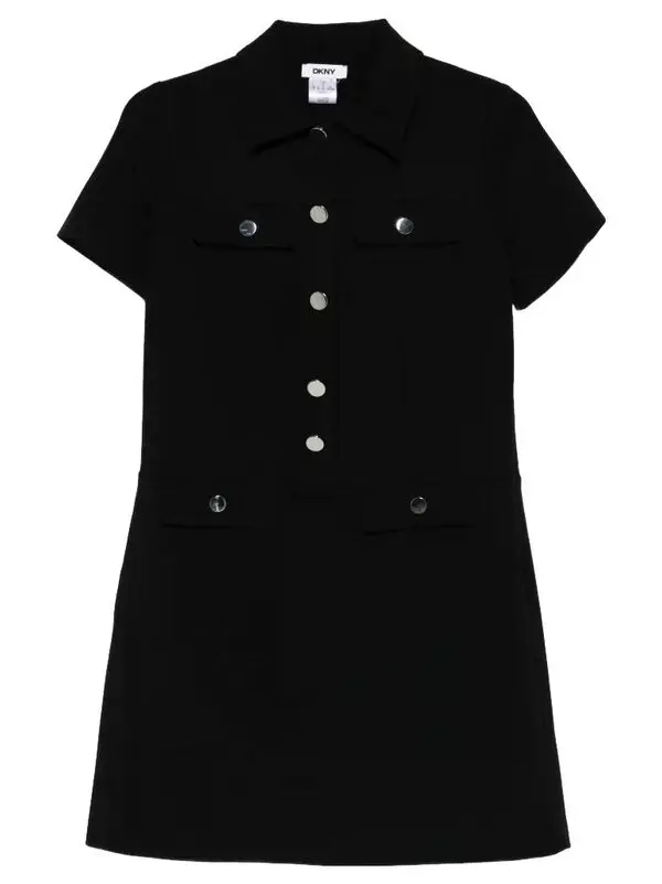 Dkny Button Pocket Mini Dress - Black