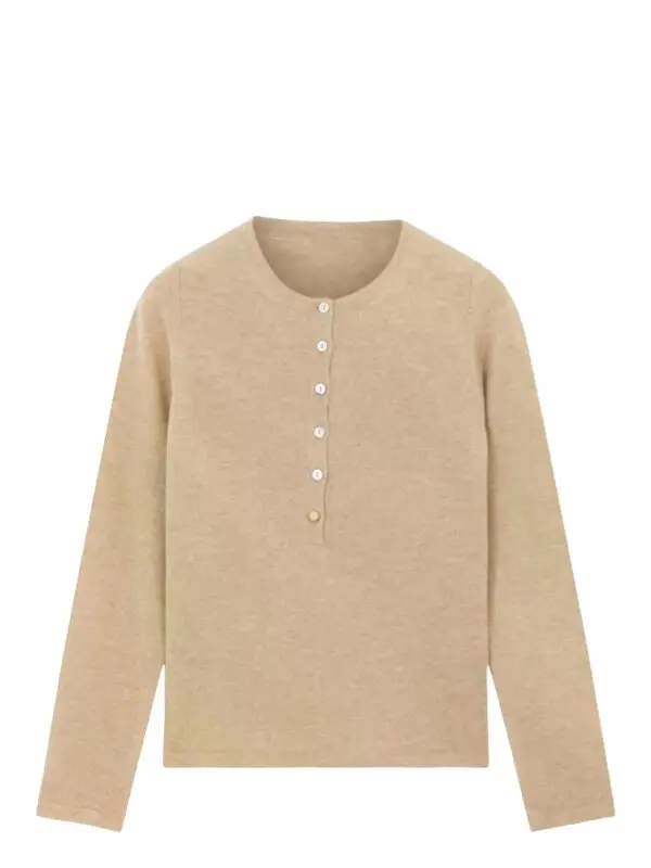 FORTELA Lou Henley Buttoned Sweater - Neutrals